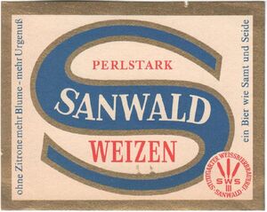 Drink Label: Sanwald Weizen (Sanwald Stuttgart, Germany, Federal ...