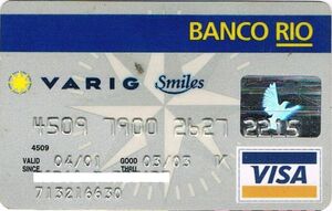 Bank Card: VARIG Smiles (Banco Rio, ArgentinaCol:AR-VI-0188
