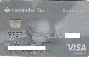 Bank Card: Business (Banco Santander Rio, ArgentinaCol:AR-VI-0189