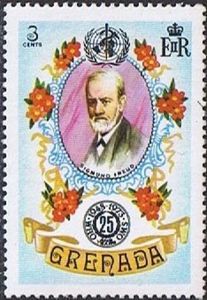 Stamp: Sigmund Freud (Grenada(W.H.O. (World Health Organization), 25th ...