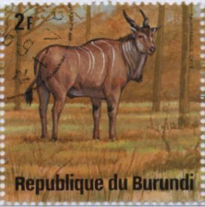 Stamp: Common Eland (Taurotragus oryx) (Burundi(African Animals) Mi:BI ...