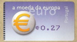 Stamp: The currency of Europe (Portugal) (Euro Symbol) Mi:PT L40var1 ...
