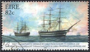 Stamp: First Transatlantic Message by Cable from Europe to America ...
