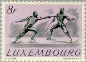 Stamp: Fencing (Luxembourg(15th Summer Olympic Games (1952), Helsinki ...