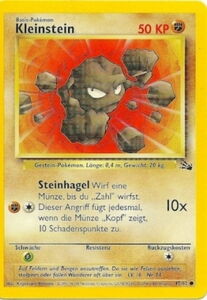 Game Card: Kleinstein (Pokémon TCG) (Fossil Set-Unlimited Edition) Col ...