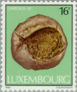 Stamp: Dapedius Fish (Dapedius sp.) (Luxembourg(Luxembourg Culture ...