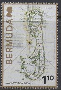 Bélyeg: Map of Bermuda (Bermuda(Map of Bermuda) Mi:BM 918,Sn:BM 924,Yt:BM 920,Sg:BM 978,WAD:BM011.06