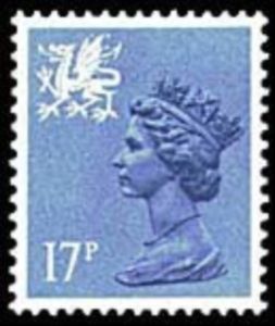 Stamp: Queen Elizabeth II - 17p Machin Portrait (United Kingdom: Wales ...