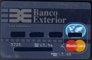 Bank Card: BE Banco Exterior - Credibanex (Banco Exterior, VenezuelaCol ...