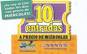 Gift Card: Xtreme Multicinemas (Calimax, Mexico(Calimax) Col:MEX-VARIAS-038