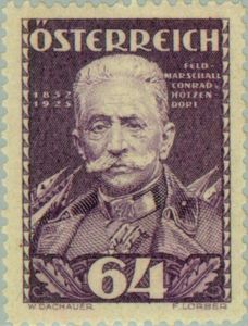 Stamp: Conrad von Hötzendorf (1852-1925) field marshal (Austria ...