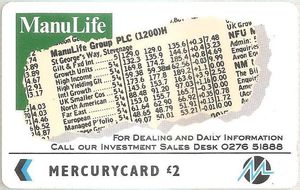 Phonecard: Manulife (0276 Phone Number) - 20 MERC (Mercury, United ...