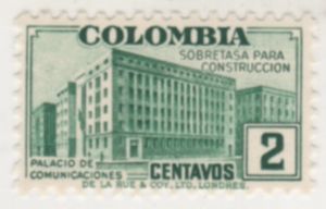 Stamp: Ministry of Post and Telegraphs Building (Colombia(Surtax for ...