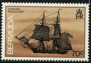 Stamp: Caesar, 1818 (Bermuda(Shipwrecks) Mi:BM 531,Sn:BM 546,Yt:BM 534 ...