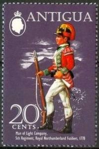 Stamp: Light Company, 5th Reg., Royal Northumberland Fusilers, 1778 ...
