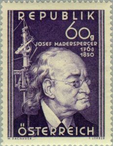 Stamp: Josef Madersperger (1768-1850) inventor sewing machine (Austria ...
