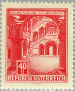 Stamp: Porcia Castle, Spittal a.d. Drau (Carinthia) (Austria(Buildings ...