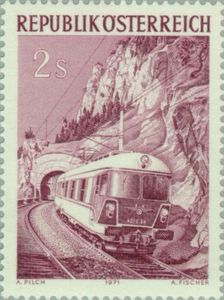 邮票: Express wagon train BR 4010 & Krausel Tunnel (奥地利Mi:AT 1376,Sn:AT ...