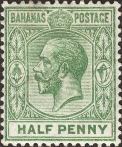 Stamp: King George V (Bahamas(King George V (1923-1926)) Mi:BS 35,Sn:BS ...