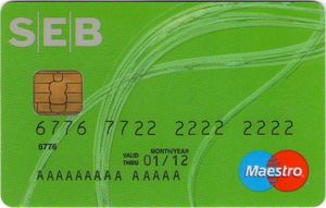 Bank Card: Maestro (SEB Bank, UkraineCol:UA-MS-0227