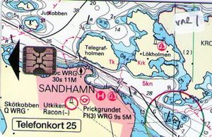 Phonecard: Sandhamn-Nautic Map - Sandhamn - Sjökort (Telia, Sweden ...