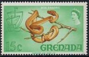 Stamp: Cook's Tree Boa (Corallus enydris cookii) (Grenada(Flora and ...