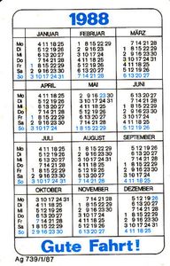 Pocket Calendar: Deutsche Reichsbahn - Ihr Partner (Germany, Democratic ...