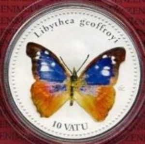 Coin: 10 Vatu (Libythea geoffroy) (Vanuatu) (2006 - Numismatic Products ...