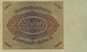 Банкнота: 5,000 Mark (Германия(1923 3rd Issue - Reichsbanknote ...
