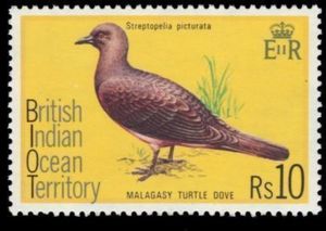 Stamp: Malagasy Turtle Dove (Streptopelia picturata) (British Indian ...