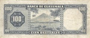 Billete de Banco: 100 Quetzales (Guatemala) (1964-1973 "Printer TDLR ...