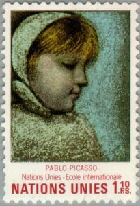 Stamp: Maia; painting by Pablo Picasso (1881-1973) (UNO Geneva(International School of the ...