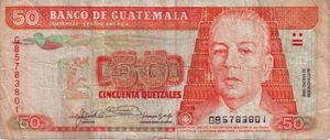 Banknote: 50 Quetzales (Guatemala(1989-1992 Issue) Wor:P-77c