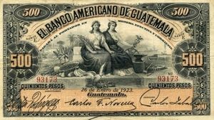 Billete de Banco: 500 Pesos (Guatemala(Specialized Issues Guatemaltecan ...
