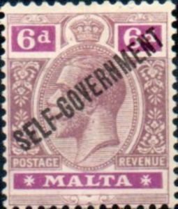 Stamp: King George V (1865-1936) (Malta(Definitives 1922: Self ...