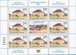 Stamp: Old House in Beledija (Bosnia and Herzegovina, Serbian Admin ...