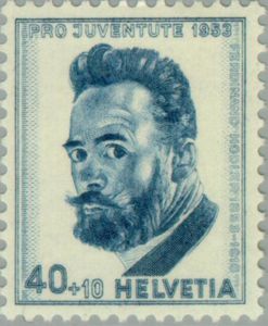 Briefmarke: Self-portrait, Ferdinand Hodler (1853-1918) (Schweiz(Pro Juventute: Insekten ...