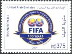 Stamp: Centenary of FIFA (United Arab EmiratesMi:AE 755,Sn:AE 765,Yt:AE ...