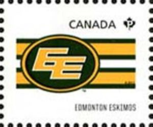 Stamp: Edmonton Eskimos (Canada(Canadian Football League Team Logos) Mi ...