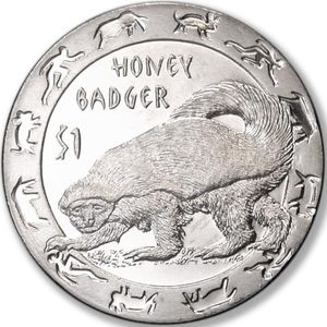 Coin: 1 Dollar (Honey Badger) (Sierra Leone(2001 ~ Today - Animals in ...
