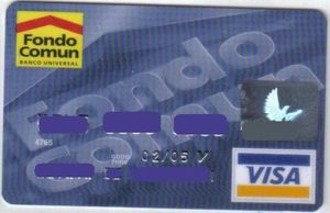 Bank Card: FONDO COMUN (Banco Fondo Común, VenezuelaCol:VE-VI-0351
