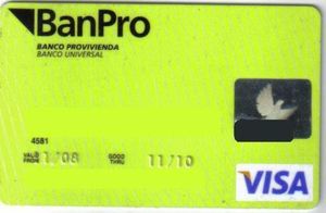 Bank Card: BanPro (Banco Provivienda, VenezuelaCol:VE-VI-0352