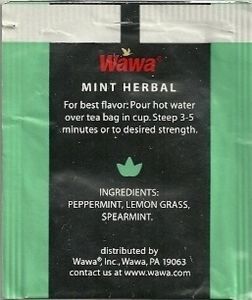 Tea Bag: Mint Herbal Tea (Wawa, United States of AmericaCol:TB-US-03630