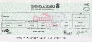 Banknote: 20,000 Dollars (Zimbabwe(2004 Emergency Cargill Bearer Checks ...