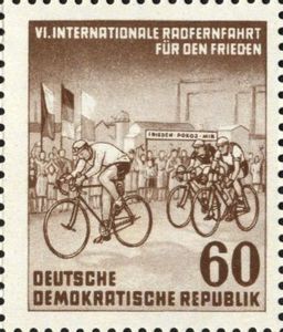 Stamp: International long-distance cycling (Germany, Democratic ...