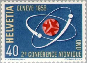 Stamp: Symbol of Nuclear Fusion (Switzerland(Atomic Conference) Mi:CH ...