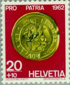 Stamp: Gold Ducate, Schwyz (Switzerland(Pro Patria 1962) Mi:CH 753,Sn ...