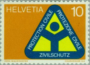Stamp: Badge of the Civil Protection Organisation (Switzerland(Civil ...