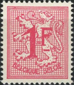 Stamp: Number on Heraldic Lion - Small Format (Belgium(Number on ...