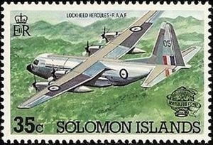 Stamp: Lockheed Hercules (Solomon Islands) (200 years aviation) Mi:SB ...